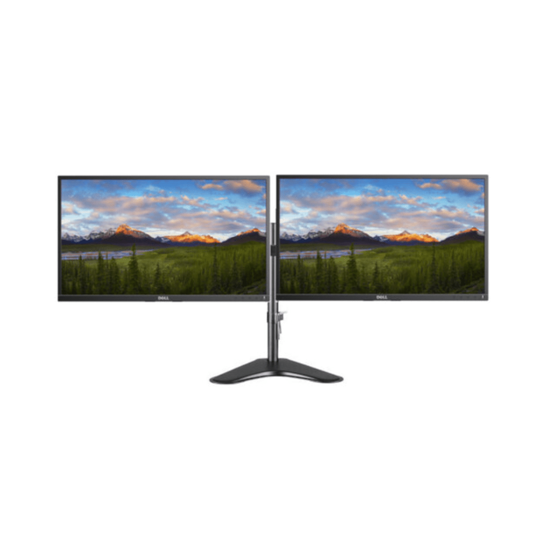 Dual Dell P2217H 22" FHD IPS Monitor with Dual Arm Stand